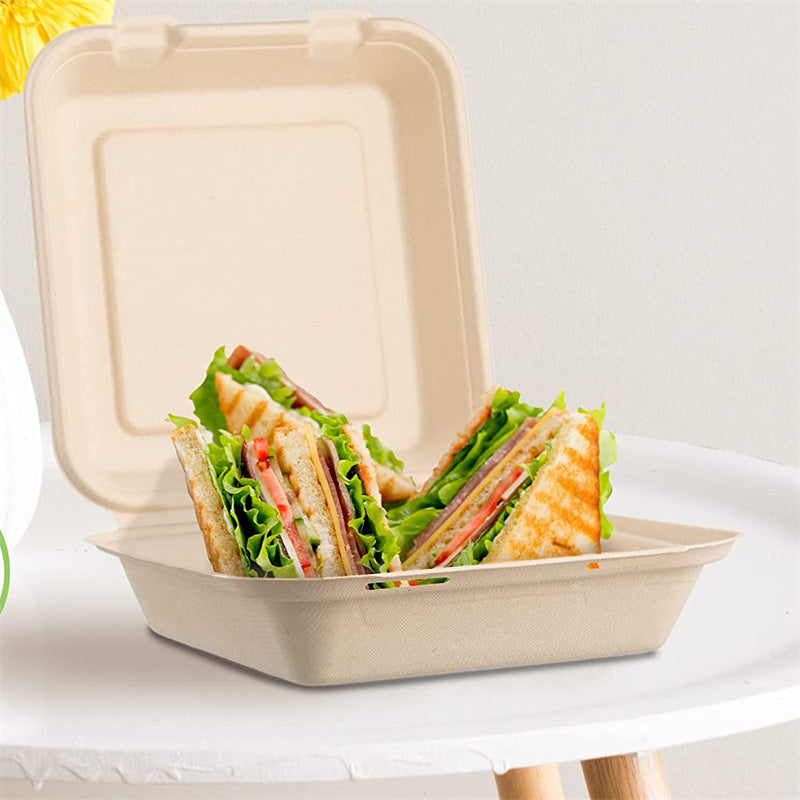 Custom Square Clamshell Containers Eco-Friendly – Eternal Supplies